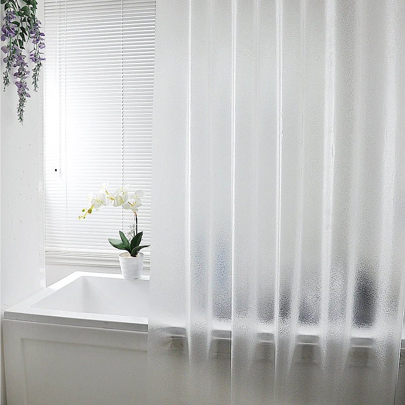 Luxury Transparent Waterproof Shower Curtain with Modern Hooks | Shower ...